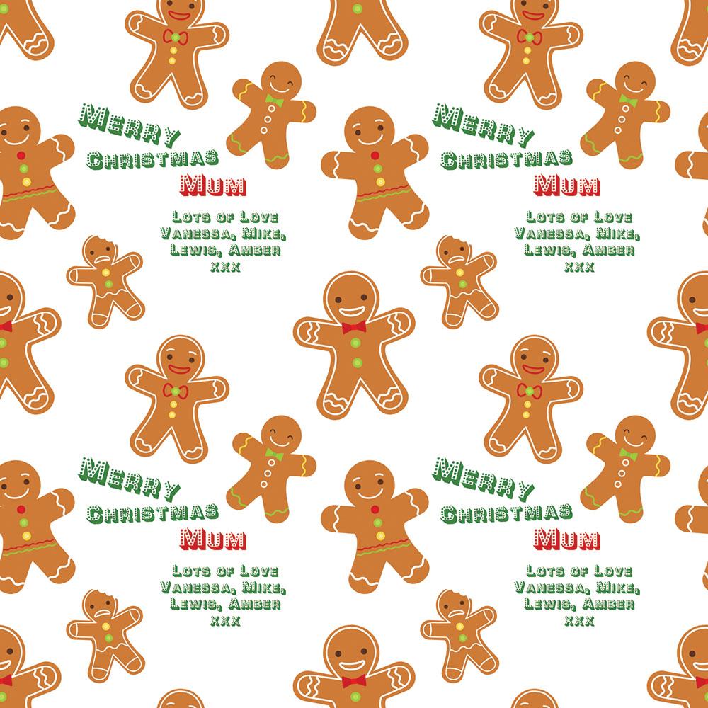 Gingerbread Man Personalised Christmas Wrapping Paper ...
