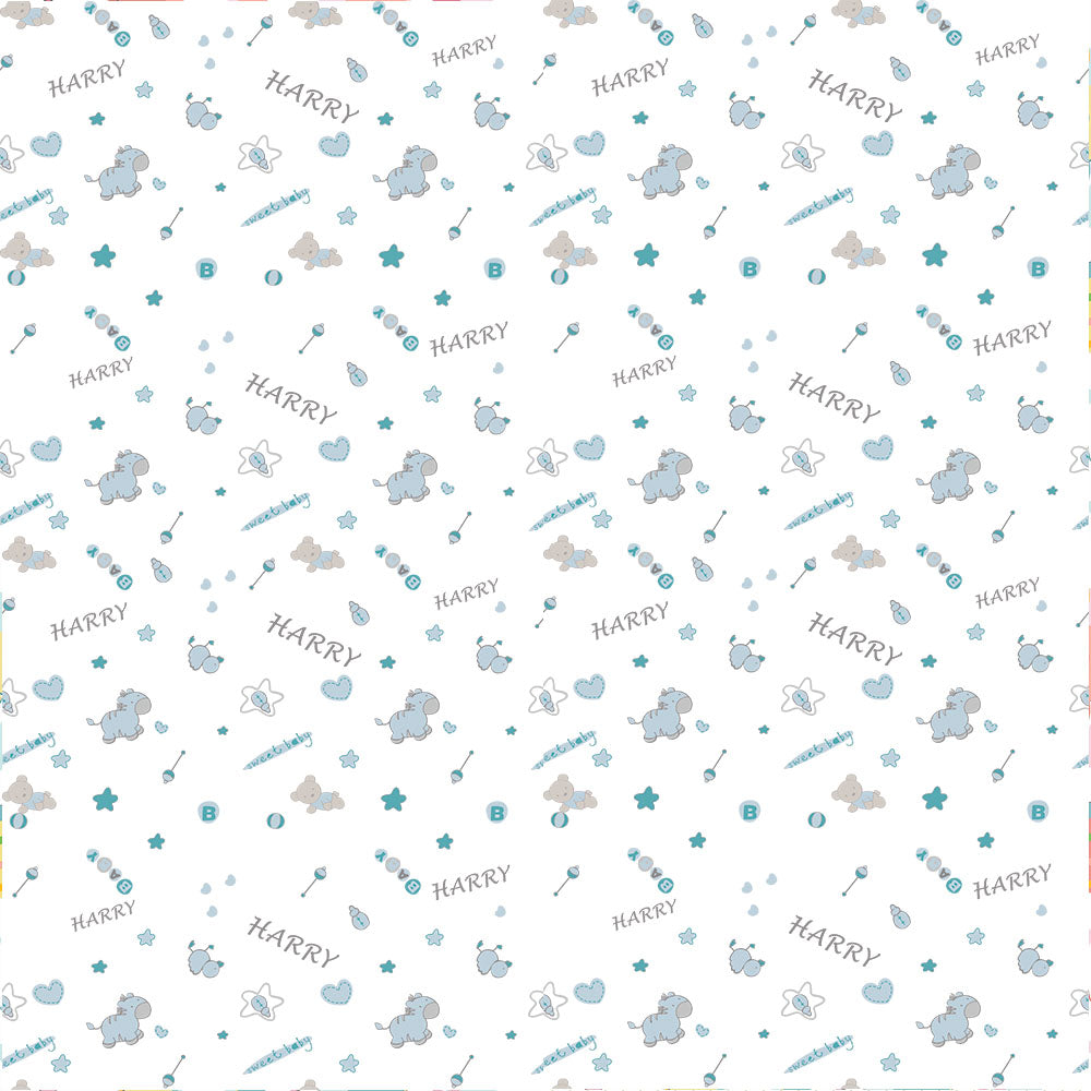 Baby Wrapping Paper Printable Cute Cartoon Elephants And Trianbles